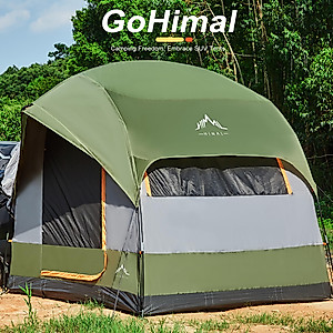 GoHimal SUV Tent for Camping, Waterproof PU3000mm Spacious Double Layer Design for 5-8 Person, Includes Rainfly and Storage Bag, 8FT L x 8FT W x 7.2FT H