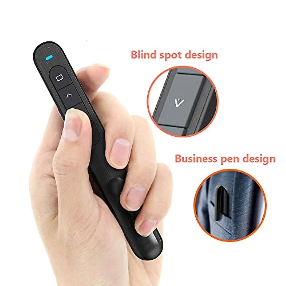 Presentation Clicker Wireless Presenter Remote, PPT Presentation Clicker with Hyperlink &Volume Remote Control Presentation Clicker Pointer Slide Advancer for Keynote/PPT/Mac/PC(Battery Included)