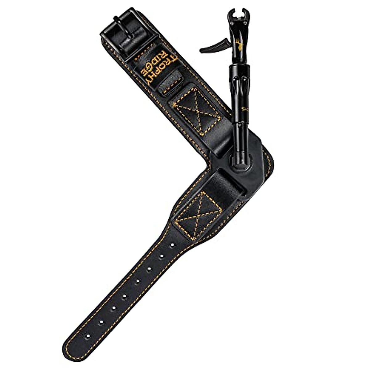 Trophy Ridge Shootout Compact Dual-Caliper Archery Bowhunting Release - 360° Swivel Arm, Adjustable Length, Trigger Travel Tuning, Premium Leather Buckle Strap, Black