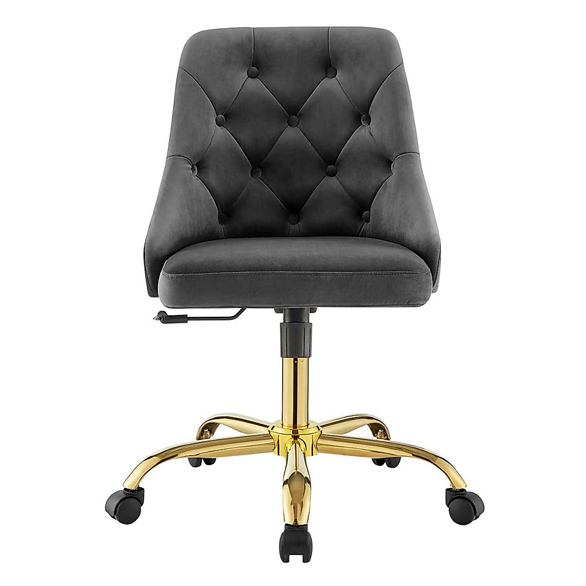 Modway Distinct Tufted Swivel Performance Velvet Office Chair, Gold Gray