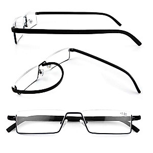 COVESATO 2 Pack Half Frame Reading Glasses for Men and Women Lightweight Computer Readers with Portable Case 3.00