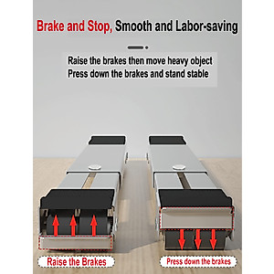 NATIFOT Appliance Rollers Appliance Wheels, 19-30 inch Extendable Furniture Dolly Mobile Roller, Load 660lb Refrigerator Roller Heavy Duty Sliders Mover Base for Dishwasher, Washer, Dryer (Grey)