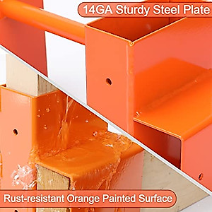 MOFEEZ Outdoor Firewood Log Storage Rack 2x4 Bracket Kit, Fireplace Wood Storage Holder, Adjustable to Any Length - Orange, Two Bases