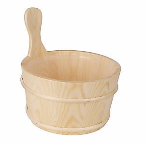 EVTSCAN Natural Sauna Wooden Barrel, Wooden Lined Hot Tub Barrel, Professional Sauna Spa Accessories, Bathroom Accessory Supplies