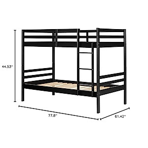 South Shore Induzy Industrial Bunk Beds, Matte Black,