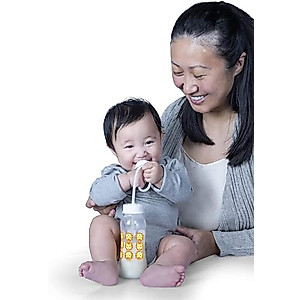 Hands-Free Baby Bottle - Anti-Colic Self Feeding Baby Bottle System 4 oz (2 Pack - Elephant)