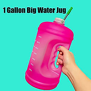 Wobye 4 Pack Colorful Stainless Steel Straws with Silicone Tips & Cleaning Brush, 14'' Extra Long 0.32'' Wide Reusable Metal Straws for 1 Gallon/128 75oz Large Water Bottle 64oz Tumbler, Wine Bottle