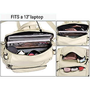 UTO Women Backpack Purse Leather Vegan Ladies Fashion Designer Rucksack Convertible Travel Shoulder Bag with Tassel