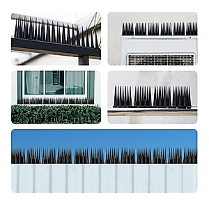 OFFO Bird Spikes Pigeon Outdoor Deterrent Spikes for Cat Keep Birds Raccoon Woodpecker Away Covers 8 Feet(244cm), Black