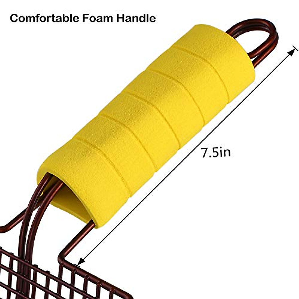 Lxmons Cat Litter Scoop, Steel Metal Scooper with Deep Shovel and Long Foam Handle for Kitty Litter Box, Soft Pet Sifter, Comfy Poop Sifting, Pooper Lifter, Durable and Heavy Duty, Bronze Finish