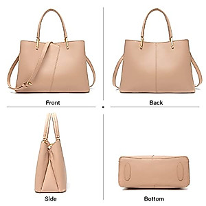 HENG REN Women's Handbags Shoulder Bags,Upgraded Version Medium Classical Style Purses Top Handle Satchel Bag for daily. (apricot)