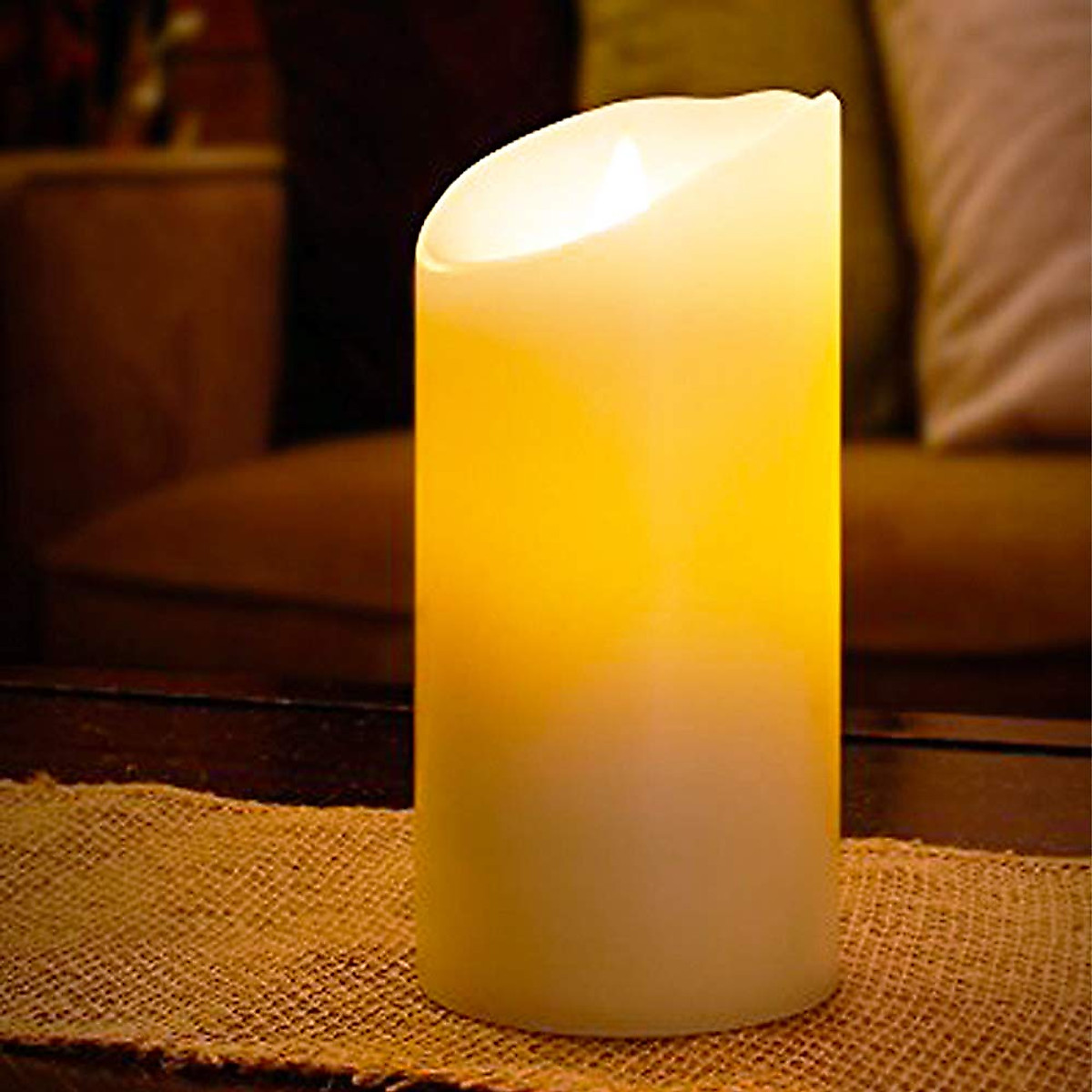 Eldnacele Large LED Candles with 6H Timer Flickering Flame, Battery Operated Electric Candles with Real Wax Warm Light for Christmas Halloween Home Party Decoration 5"X 10"