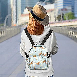 Giraffe Flower Mini Backpack Purse for Women, Animal Giraffe Small Fashion Daypack, Casual Lightweight Bag