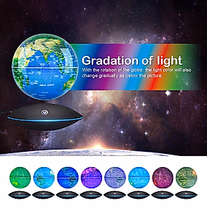 Flagest Magnetic Levitation Floating Globe Rotating Globe - Touch Control and Gradient Night Light Color Globes- Birthday Anniversary Item(6 Inches Globe)