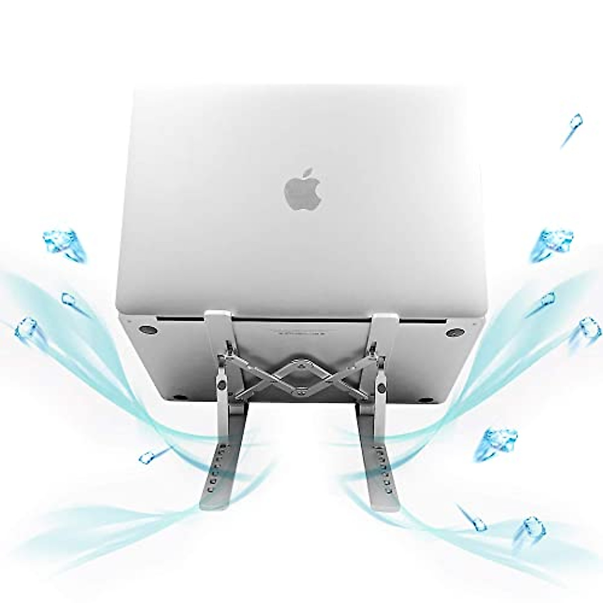 ZSIMC Laptop Stand, Adjustable Aluminum Foldable Portable Holder, Upgrade Whole Anti-Slip Silicone Pad, Laptop Riser for Desk Compatible with MacBook Air pro, iPad, Lenovo, 10-15.6” Laptop and Tablet