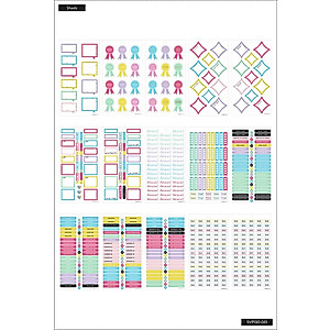 The Happy Planner Sticker Value Pack - Planner & School Accessories - Happy in Action Teacher Theme - Multi-Color - Great for Planning & Assignments - 30 Sheets, 1014 Stickers
