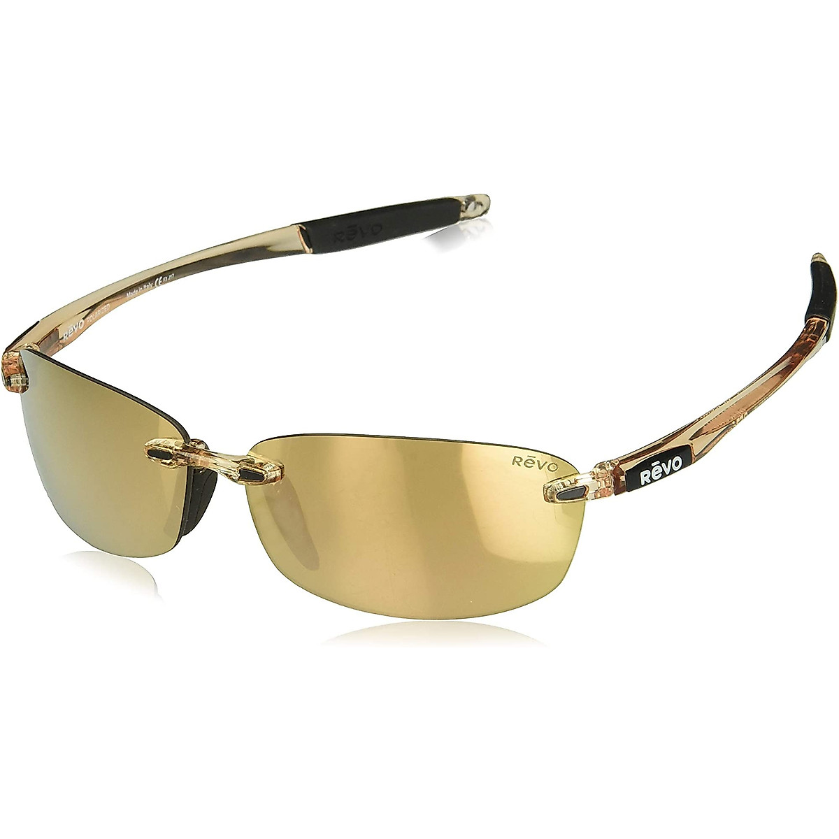 Revo Descend E Polarized Rimless Sunglasses, Blush Frame with Champagne Lens, 0 (RE 4060)