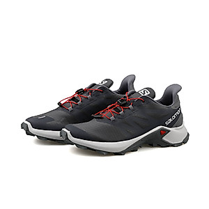 Salomon Supercross 3 Trail Running Shoes for Men, Ebony/Lunar Rock/Quiet Shade, 8