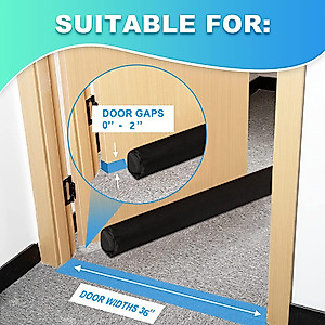 DNC Draft Door Stopper 36 Inches, Thicken and Bold Draft Guard for Interior Door, Easy to Install, Sound Proof Reduce Noise Keeping Warm in and Cold Out
