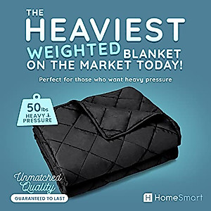 Black Weighted Blanket 50lbs King Size & California King for Adults & Couples - 400 Thread Count Ultra Soft (88"x96")