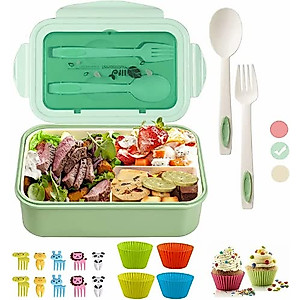 MUJUZE Bento Lunch Box for Adults, Bento Box Adult Lunch Box, Leak-Proof Bento Box, Microwable Bento Boxes, Containers for Lunch Food-Safe Materials and BPA-Free