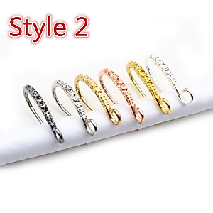 Kentuckiz 17X10Mm 20Pcs Rhodium Silver Gold Plated Earring Findings Earrings Clasps Hooks Fittings DIY Jewelry Making Accessories Earwire - (Color: Z6-23)