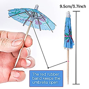 PartyWoo Paper Straws, 60 pcs Straws Drinking and Cocktail Picks Umbrellas, Drink Straws, Cocktail Straws for Luau Birthday Party Decorations, Summer Party, Hawaiian Party, Tropical Party Supplies