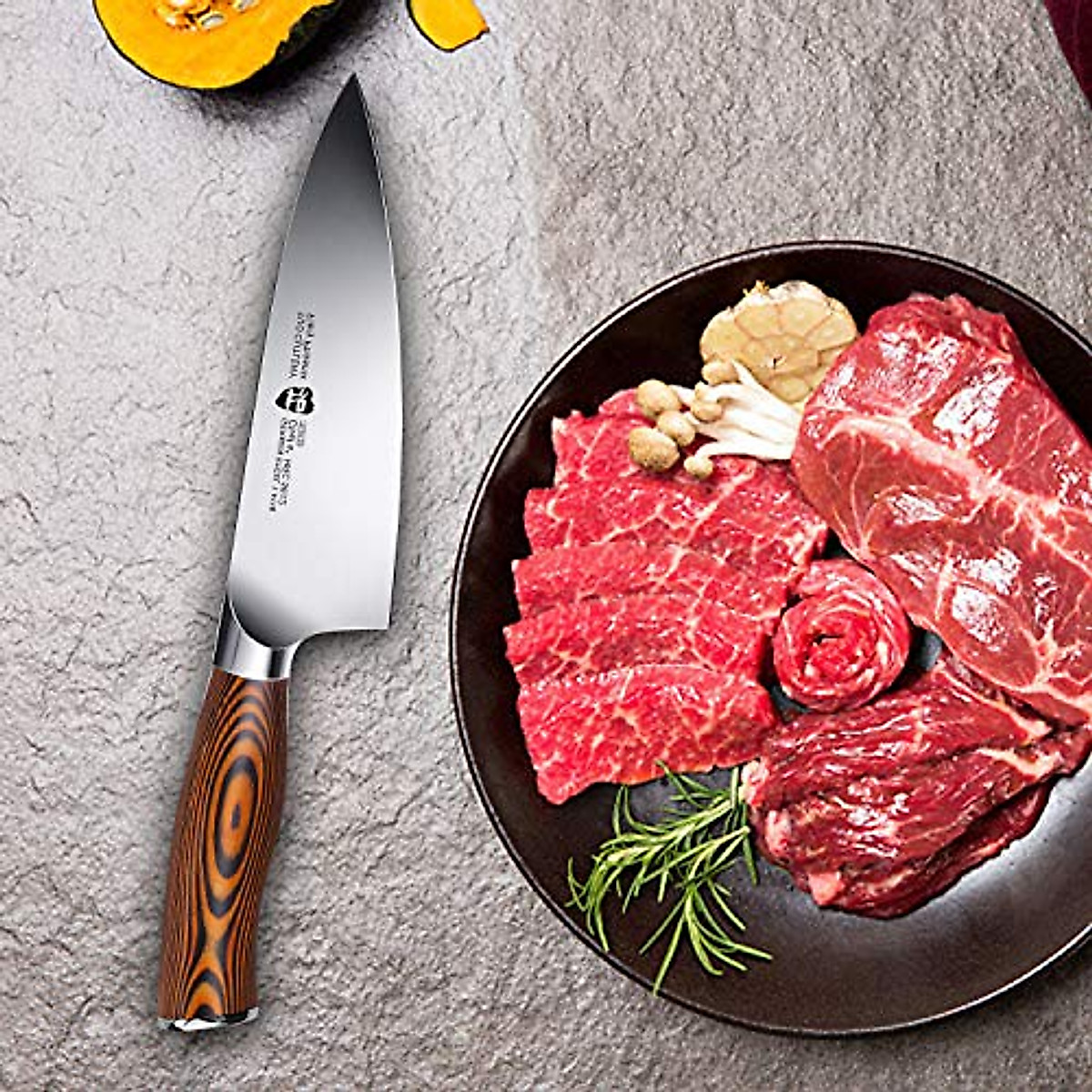 TUO Chef Knife- Kitchen Chefs Knife - High Carbon German Stainless Steel Cutlery - Rust Resistant - Pakkawood Handle - Luxurious Gift Box Included - 6 - Fiery Phoenix Series
