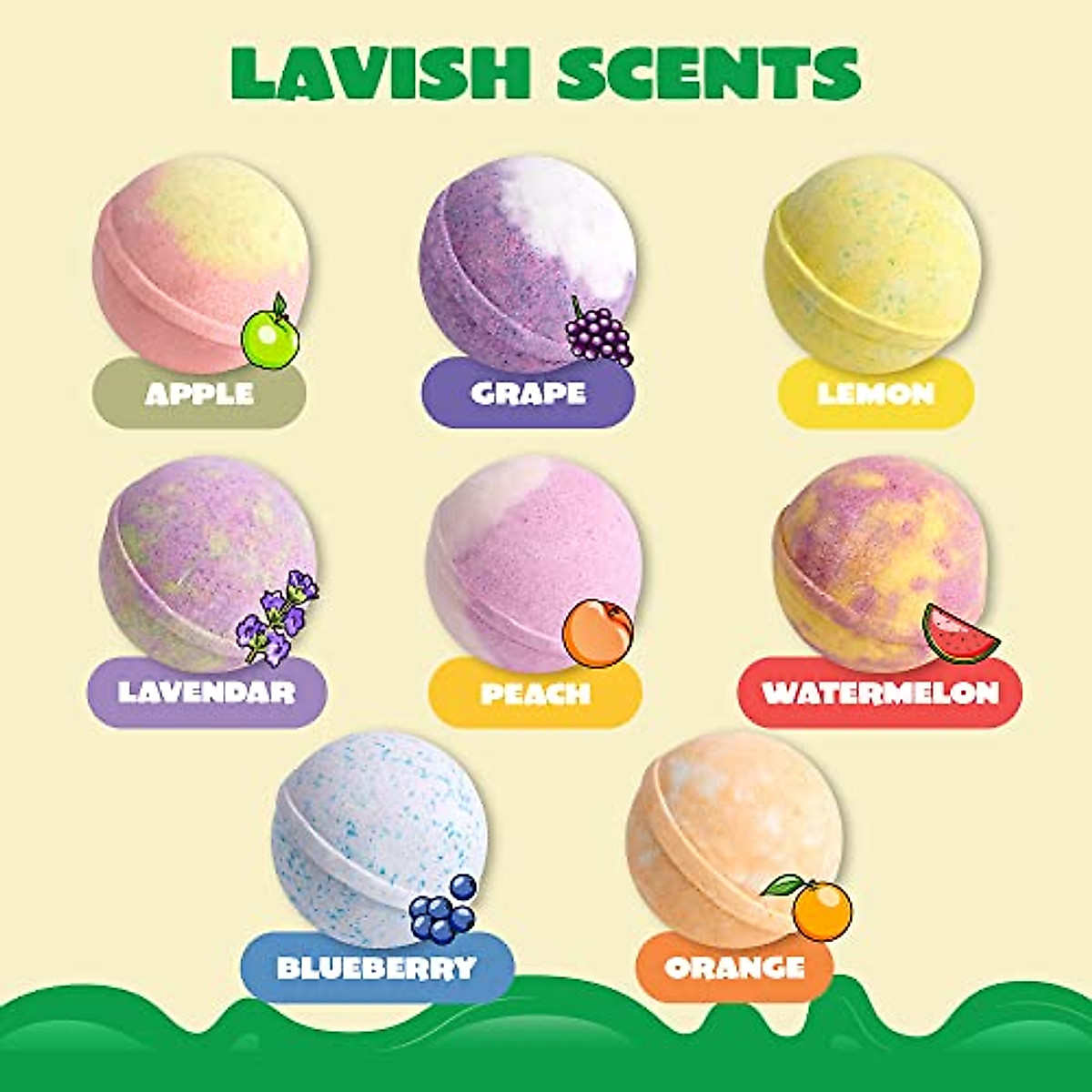 JOYIN Bath Bombs for Kids with Animal Eraser, 8 Pack Bubble Bath Bombs with Surprise Toy Inside, Natural Essential Oil SPA Bath Fizzies Set, Easter Gifts for Boys and Girls