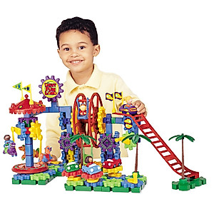 Learning Resources Gears! Gears! Gears! Dizzy Fun Land, Motorized Gears Toy Set, Gears for Kids, Engineering for Kids, Puzzle, 120 Pieces, Ages 5+