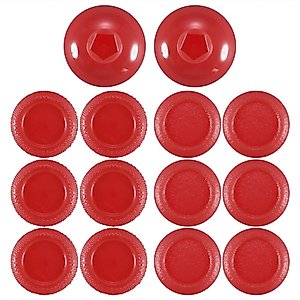 eXtremeRate Red Plastic Bottom Removable Thumbstick Joystick for PS5 for PS4 All Model Controller, Replacement Parts Adjustable Height Analog Thumb Stick for Xbox One S X Elite Controller