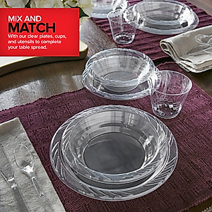 40 Pack 12 oz Elegant Clear Plastic Bowls for Parties Small Disposable Bowl for Fancy Dinner or Cocktail Party, Soup and Salad, Thick and Sturdy