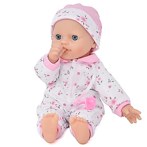 Gift Boutique - 12 Inch Soft Body Baby Doll in Gift Box, Baby Doll with Bottle and Pacifier, Blanket and Pink Floral Clothes