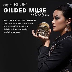 Capri Blue Scented Candle with Muse Tin Candle Holder -Luxury Aromatherapy Candle - 12.5 Oz - Volcano