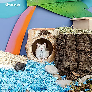 Niteangel Hamster Hideout Tree Trunk Tunnel for Dwarf Syrian Hamsters Gerbils and Small Animals (Tunnel Hideout w/Bowl)