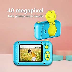 Children's Camera 40 Million High-Definition 180° Rotatable Lens Digital Camera Large Screen Student Camera Christmas Birthday Gift Camera 2.4 Inch