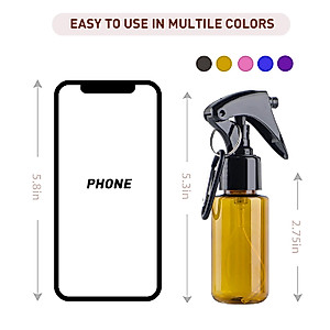 TANSHINE Small Spray Bottle 50ml, Travel Size Mini Fine Mist Water Spray Bottles, Portable Hand Sanitiser Alcohol Spray Bottle, Plastic Refillable Empty Face Mister Spray Bottles with Clip, 5pcs