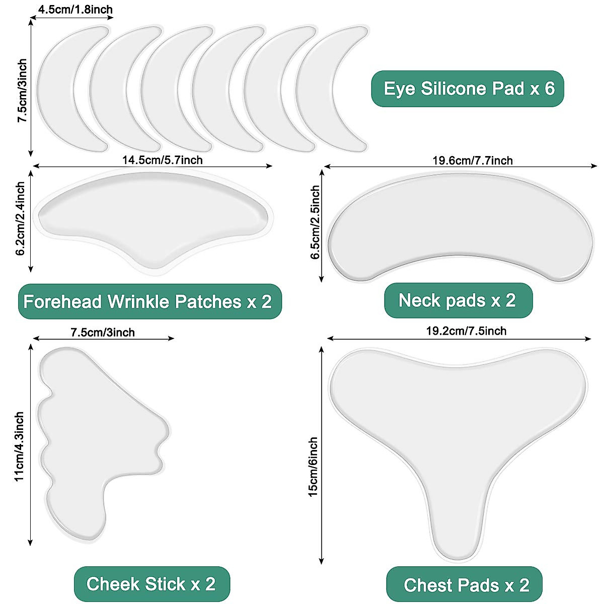 Chest Wrinkle Pads, use a Reusable Face Wrinkle Patches While Sleeping for Forehead & Between Eyes Medical Grade Care Décolleté Anti-Wrinkle Chest Pads Smooth & Prevent Wrinkles Patches