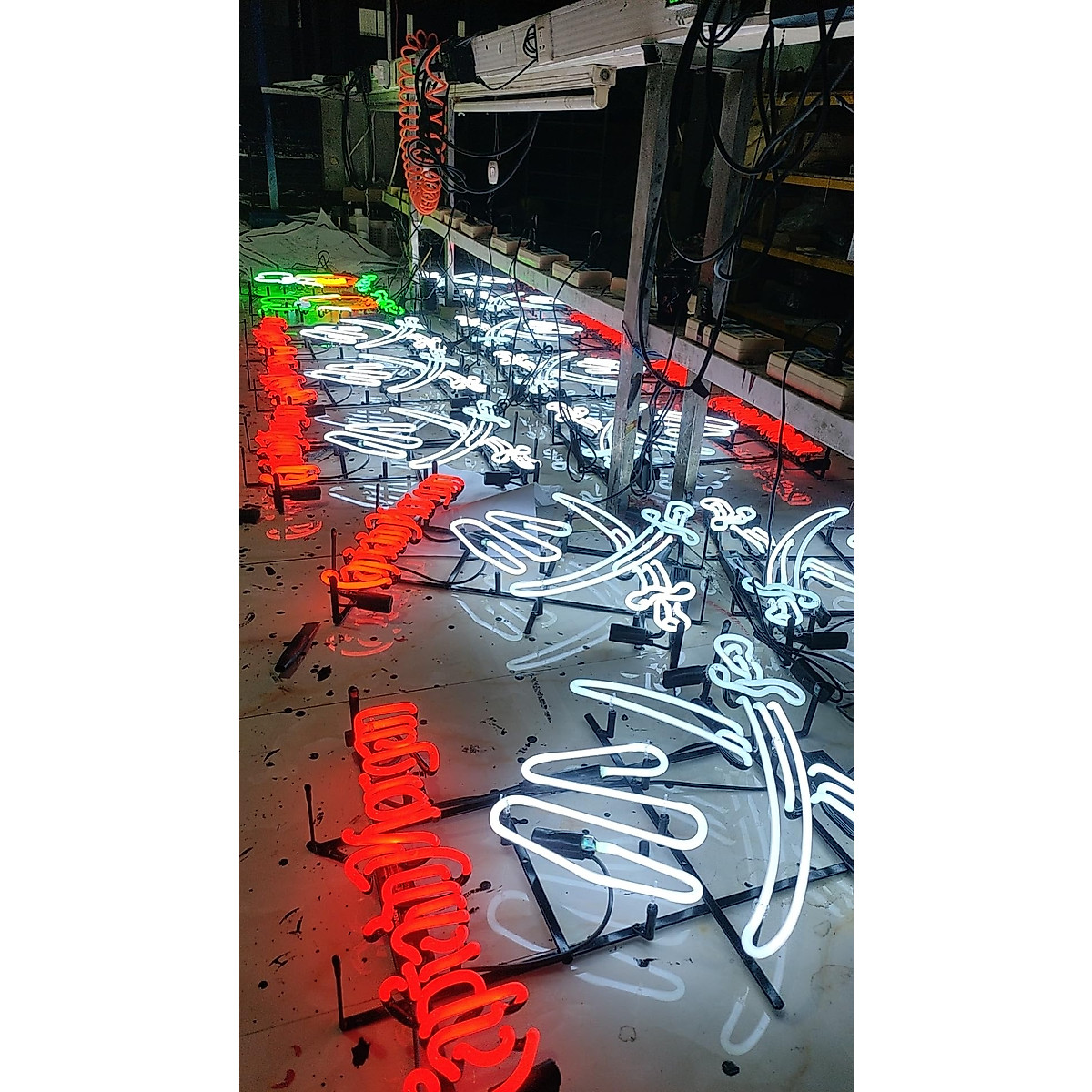 Real Neon Glass Tubes Open Teriyaki With Green Border And Blue Line Sign Handmade Lamp Neon Signs For Wall Decor