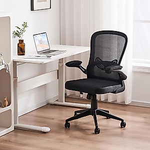 HMeeZnn Ergonomic Office Chair, Desk Chairs with Wheels Mesh Computer Chair Mid Back Swivel Chair with Adjustable Armrest Lumbar Support for Home Office Executive Work Study, Black