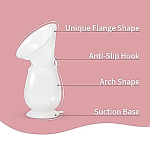 Pigeon Manual Breast Milk Saver Pump, Food-Grade Silicone, Natural Suction, Comes with a Sucker Stand, 4 Oz