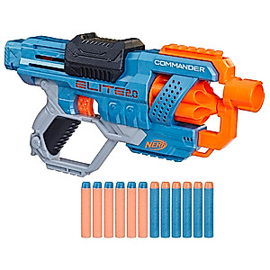 Nerf Elite 2.0 Commander RD-6 Dart Blaster, 12 Nerf Elite Darts, 6-Dart Rotating Drum, Nerf Blasters, Kids Outdoor Toys for 8 Year Old Boys & Girls and Up