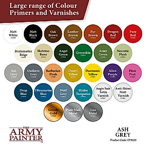 The Army Painter Color Primer Spray Paint, Ash Grey, 400ml, 13.5oz - Acrylic Spray Undercoat for Miniature Painting - Spray Primer for Plastic Miniatures