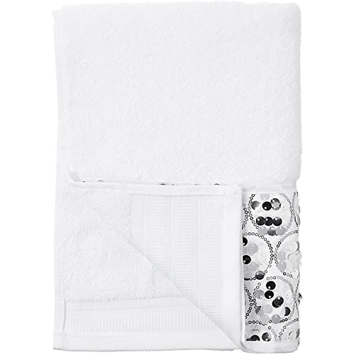 Popular Bath Sinatra Modern Bathroom Towel Set 3 Piece Hand and Wash Towel Luxury Contemporary Decor Bling Bath Towel Sets Soft, Plush and Highly Absorbent, White