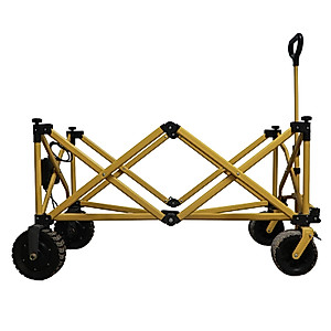 Enjoygarden Powered Wheel Barrows 5.7 Cubic Ft Utility Wagon, 440lbs Load, All-Terrain 10in Wheels, Yellow