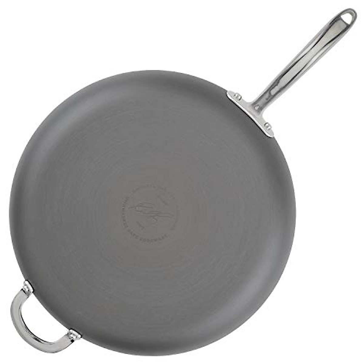 Rachael Ray 80089 Professional Hard Anodized Nonstick Frying/Fry Pan/Skillet with Helper Handle, 14 Inch - Gray