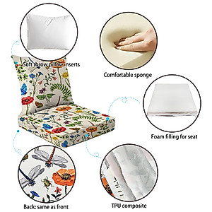 All Smiles Outdoor Seat Cushions for Patio Furniture Cushions Set of 24X24 Inch Waterproof Garden Flowers Farmhouse Decorative Cushions for Chair Chair Yard Garden Deck