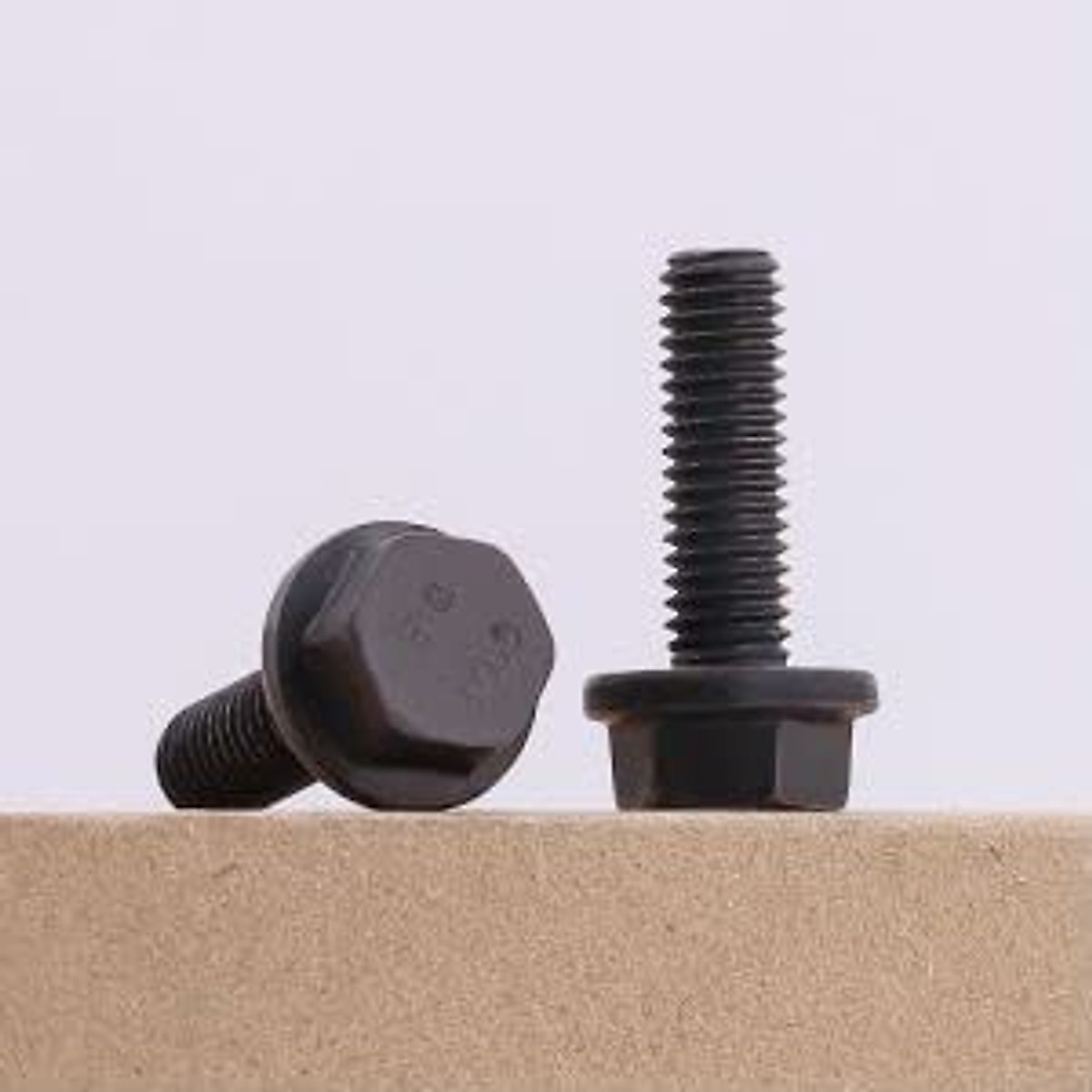 M12-1.75 x 60mm (4 pcs) Flanged Hex Bolt Screws Black Oxide Finish, 10.9 Grade Alloy Steel, Large Flange Washer Head, DIN6921/GB5789, Partial Thread