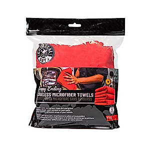 Chemical Guys Happy Ending Ultra Plush Edgeless Microfiber Towel, Red (16" x 16")