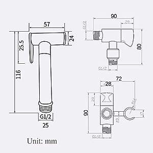 ZLOCYIVHE Hand Shower for Toilet Use Handheld Bidet Sprayer Set Bidet Shower Attachment with Hose Cold Water Brass Cloth Diaper Sprayer Kit